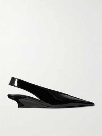 Toteme Slingback-wedges Aus Lackleder - Schwarz