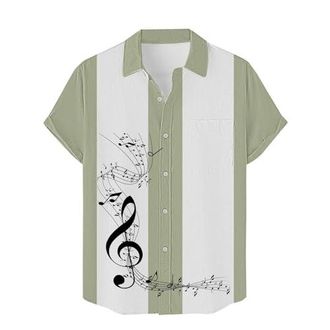 Generic Chemises d&eacute;t&eacute; pour hommes adultes, chemise &agrave; manches courtes, chemise boutonn&eacute;e grande taille, col &agrave; revers, chemise &agrave; bouton-pression, hauts &agrave; motifs