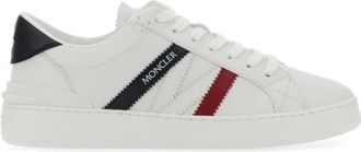 Moncler Femme, Chaussures, Blanc, Taille: 40 EU Leather Striped Low-Top Baskets