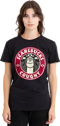 Disney Monsters at Work Scarebucks Coughy Ladies T Shirt, Black, XX-Large