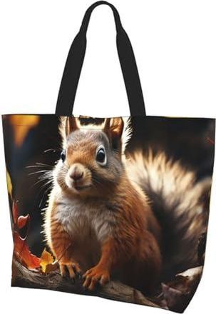 Generic &Eacute;cureuil Dans Les Bois Sac &Agrave; Bandouli&egrave;re D&eacute;contract&eacute; Sacs Grand Sac A Main Femme Pour Gym Plage Shopping