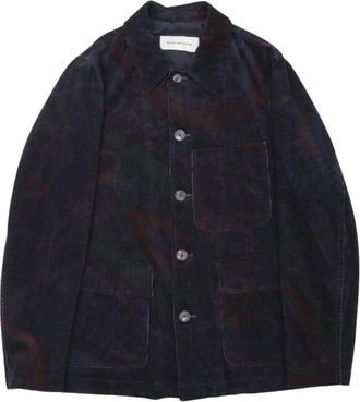 Dries Van Noten Woll Gabardine Jacke - - Jackets - Herren - Blau - M