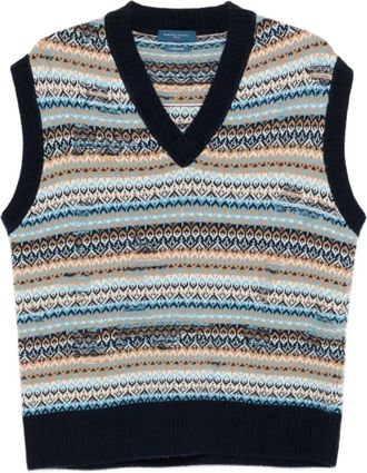 Daniele Fiesoli débardeur à motif Fair Isle - Bleu