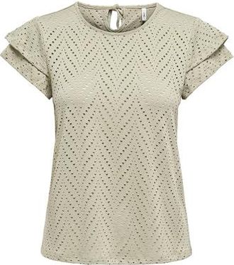 Only Onlsmilla S/S O-Neck Frill Top JRS, Elm, XS Femmes