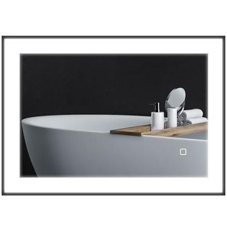 HOMCOM Miroir de salle de bain &eacute;clair&eacute; avec lumi&egrave;res LED &agrave; couleur et temp&eacute;rature r&eacute;glables, 70x50 cm Miroir mural vertical/horizontal avec verre anti-bu&eacute;e e