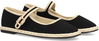 Shoes & Blues Ballerines plates pour femme, design imprim&eacute; uni avec passepoil en contraste, semelle souple et fermeture &agrave; boucle. Id&eacute;al pour le quotidien en mi-sais