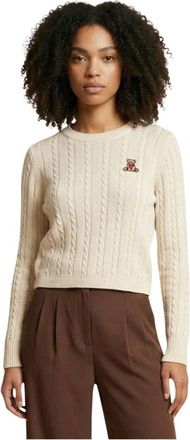 Jacqueline de Yong Jacqueline de Yong, Femme, Pulls, Beige, Taille: 38 FR Tricot &agrave; col rond et manches longues