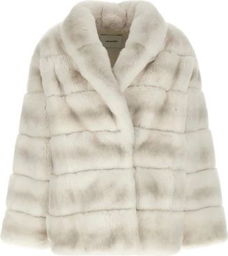 Yves Salomon Veste en lapin Rex - Femme - Vestes - Blanc - Taille: 36 FR