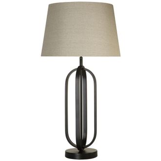 Searchlight Lampe de table Chic Noir avec teinte cr&egrave;me - EU91101NA