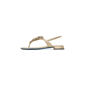 Loriblu Sandalen Schmuck Zehentrenner in Gold Nappaleder - - Shoes - Damen - Gelb - 35 EU