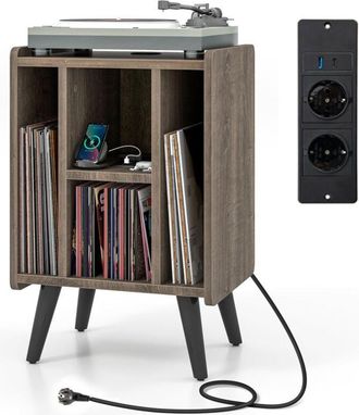 Costway table dappoint bout de canap&eacute; meuble platine vinyle support de platine vinyle support de tourne-disque meuble de rangement support de platine pour