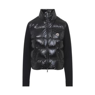 Moncler Femme, Vestes, Noir, Taille: 42 FR Cardigan matelass&eacute; en laine