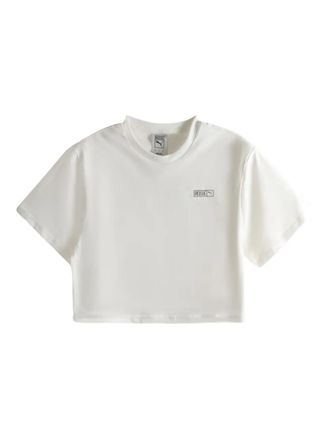 Puma x Ros&eacute; logo-detail cropped T-shirt - Blanc