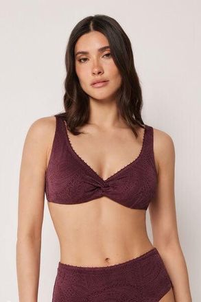 Calzedonia Balconette-bikinioberteil Precious Jacquard Bordeaux