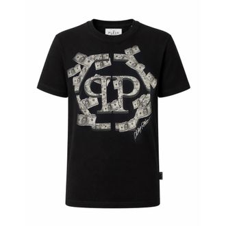 Philipp Plein Homme, Tops, Noir, Taille: S T-shirt col rond Hexagon