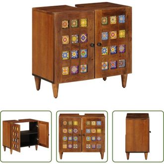 vidaXL Waschbecken Schrank Walnuss - Waschbeckenschrank mit Speicher mit T&uuml;r Walnuss 62 x 33 x 58 cm