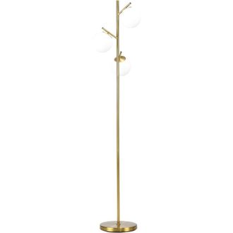 HOMCOM Stehleuchte, Stehlampe, 40 w Standlampe mit 3 E27 Fassungen, Standleuchte mit 3 Lampenschirmen aus Glas, f&uuml;r Wohnzimmer, H&ouml;he 169 cm, Metall, exkl