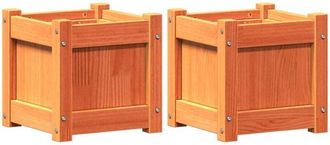 vidaXL Vidaxl - Jardinières 2 pcs cire marron bois de pin massif