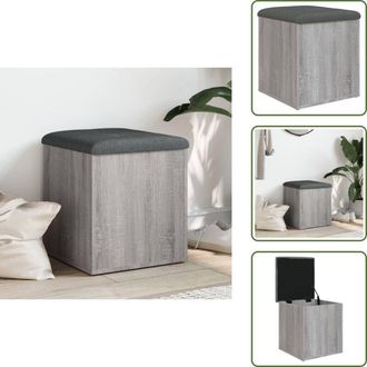 vidaXL The Living Store - Banc de rangement sonoma gris 42x42x45 cm bois ding&eacute;nierie - Banc Coffre - Banc Rangement - Banc Entr&eacute;e - Meuble Rangement