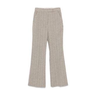 Mark Kenly Domino Tan Graue Wollmischung Palazzo Hose - - Trousers - Damen - Beige - M