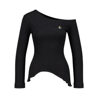 Vivienne Westwood Langarm-T-Shirt mit asymmetrischer Schulterpartie - - Tops - Damen - Schwarzk - M