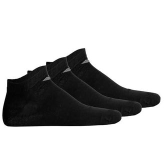 Emporio Armani Casual Cotton 3-Pack Sneaker Socks Lot de 3 Paires de Chaussettes, Noir/Noir, S-M Homme