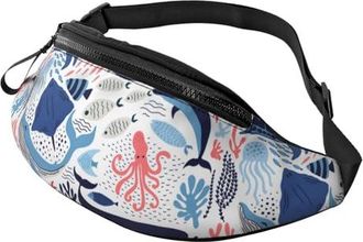 Generic Motif De Requin Sacs Banane Polyvalent Sac De Voyage Unisexe Sacoche Ceinture Pour Course &Agrave; Pied Festival V&eacute;lo &Agrave; Dos 14X35Cm