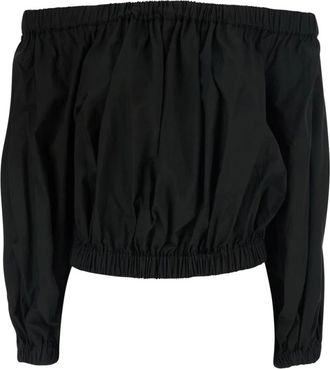 Jucca Femme, Blouses et Chemises, Noir, Taille: 36 FR Poplin Off Shoulder Top
