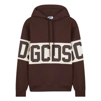 GCDS Logo-Band Hoodie - - Sweatshirts & Hoodies - Herren - Braun - XL