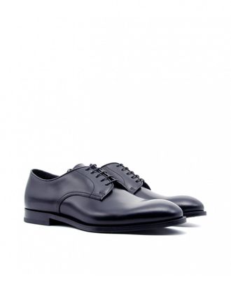 Doucal's Mens Lace-Up Derby Shoes Blue Leather Flat