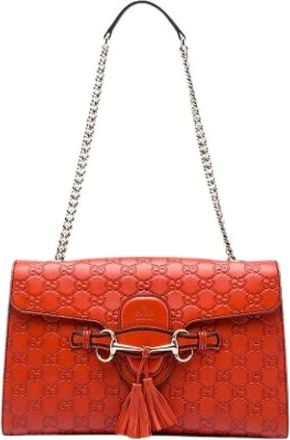 Gucci Sac port&eacute; &eacute;paule Emily Pre-owned - Femme - Pre-owned - Orange - Taille: ONE Size