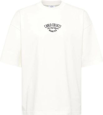 Carlo Colucci Homme, Tops, Blanc, Taille: XL T-Shirt
