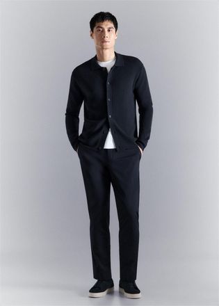 Mango Cardigan extensible confort en maille fine bleu marine - Homme - XXL - MANGO MAN