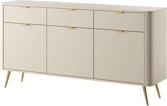 Selsey Oval - Sideboard Kombikommode mit drei Schubladen, Beige, 163,5 cm breit - Selsey