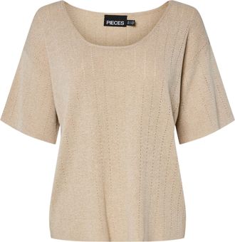 Pieces Pcsalima Ss O-Neck Knit Top Fc