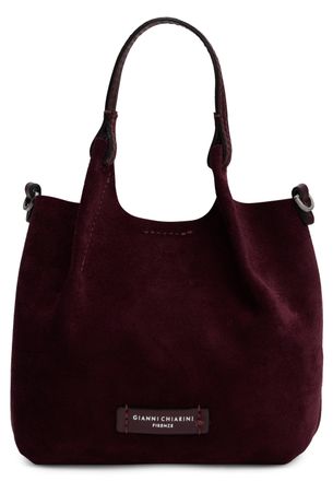 Gianni Chiarini Womens Shoulder Bag Bordeaux Calfskin Tote