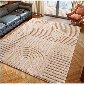 Allotapis Collection Allotapis - Tapis scandinave effet 3D graphique Taro Rose 60x110