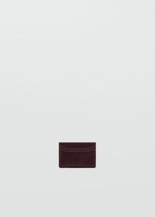 Mango Porte-cartes simili-cuir bordeaux - Femme - Taille unique - MANGO