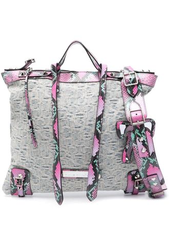 Acne Studios sac à motif monogrammé en jacquard - Bleu