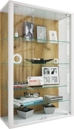 VCM Glasvitrine h&auml;ngend, Vitrine Glas mit ESG-Sicherheitsglas, Ma&szlig;e: H. 91 x B. 60 x T. 25 cm, H&auml;ngevitrine Glas, modern und platzsparend, Glas Vitrinensc