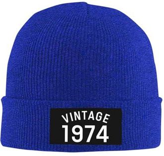 Generic Cadeaux Vintage pour Un 50E Anniversaire (1974) Unisex Bonnet De Trawler Classique Bonnet De Pêcheur Souple Watch Cap pour Jogging Sport Toutes Les Sa