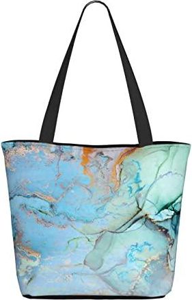 AOOEDM Sac shopping pour femme avec texture marbre vert 33 x 28 x 17 cm. Le cadeau parfait pour la Saint-Valentin. Cest de la Saint-Valentin pour maman, fill