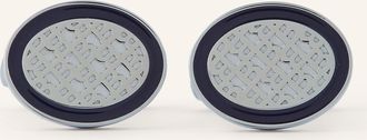HUGO BOSS Manschettenknöpfe Ovalmono Mit Geschenkbox blau