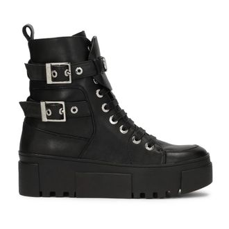 Kazar Rockige Leder-Plateaustiefel - - Shoes - Damen - Schwarzk - 38 EU