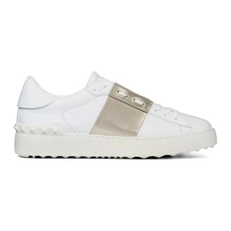 Valentino Open Sneaker With Metallic Stripe - - Shoes - Damen - Wei&szlig; - 40 1/2 EU