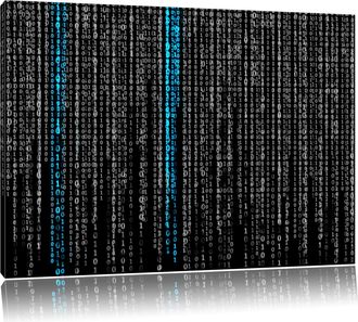 Pixxprint Matrix Zahlen B&W, Größe: 120x80cm, Leinwandbild, fertig gespannt, Wandbild, Dekoration, Kunstdruck, kein Poster