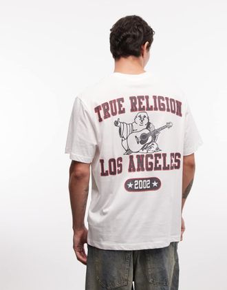 True Religion T-shirt en tulle &agrave; imprim&eacute; Bouddha - Blanc optique