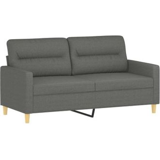 vidaXL Vidaxl - Canap&eacute; droit 2 places gris fonc&eacute; 140 cm - Tissu polyester durable - Design moderne pour salon - Charge max 110 kg - vidaXL49204