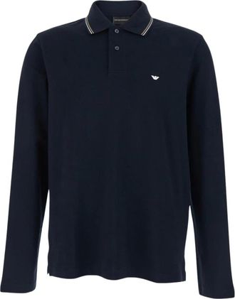 Emporio Armani Homme, Tops, Bleu, Taille: 2XL Polo &agrave; manches longues