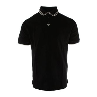 Armani Schwarzes Polo-Shirt mit Fly Logo - - Tops - Herren - Schwarzk - 2XL